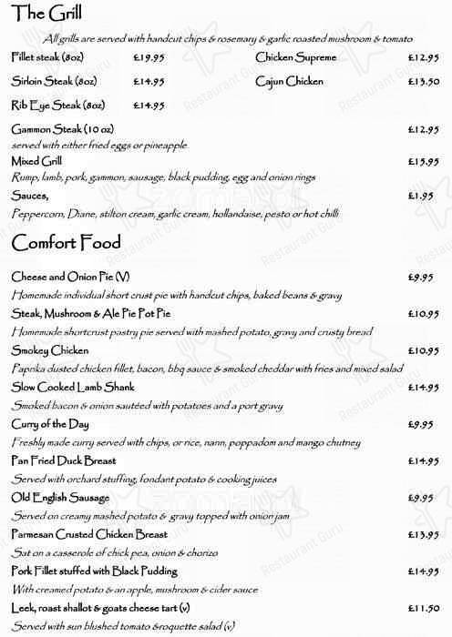 Menu at Woodhouse Gardens pub & bar, Manchester