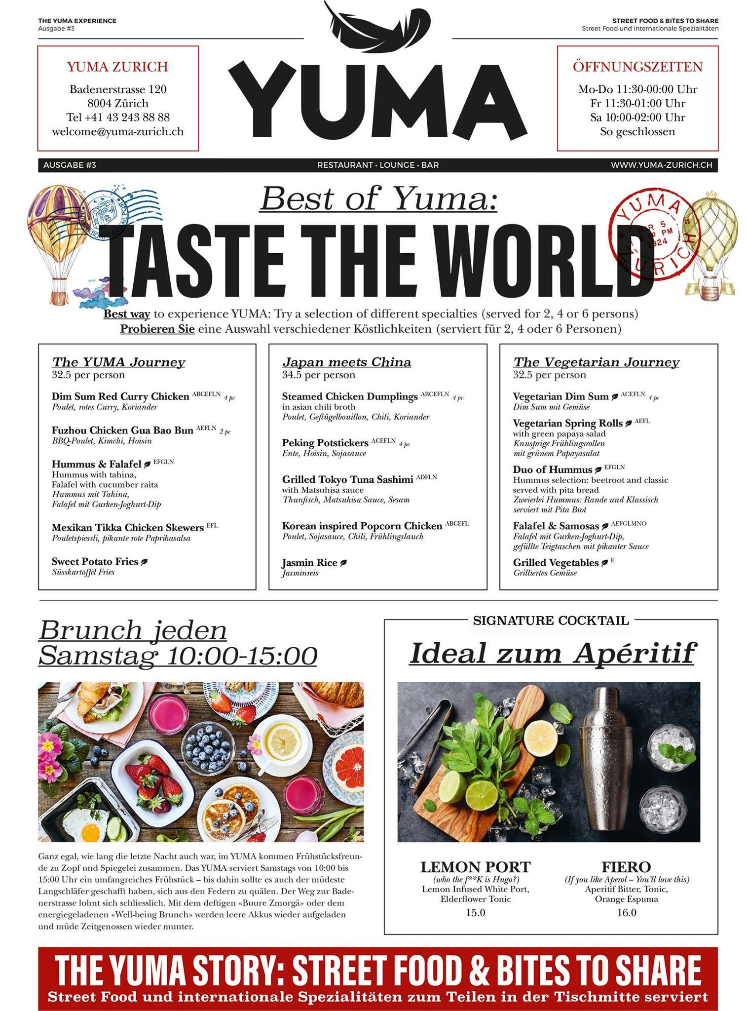 Menu au Yuma, Zürich