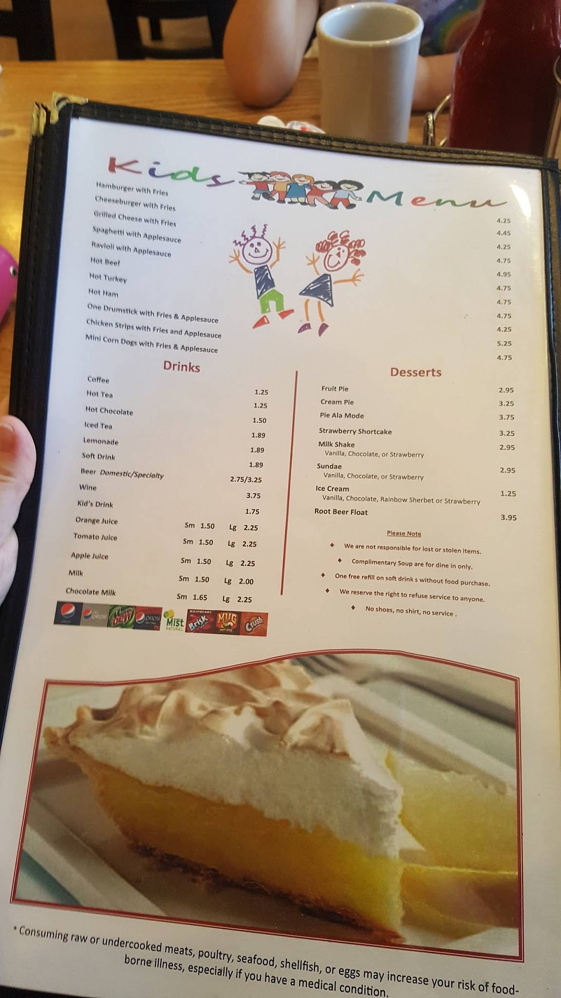 Menu at Ziggie's Family Restaurant, Mendota