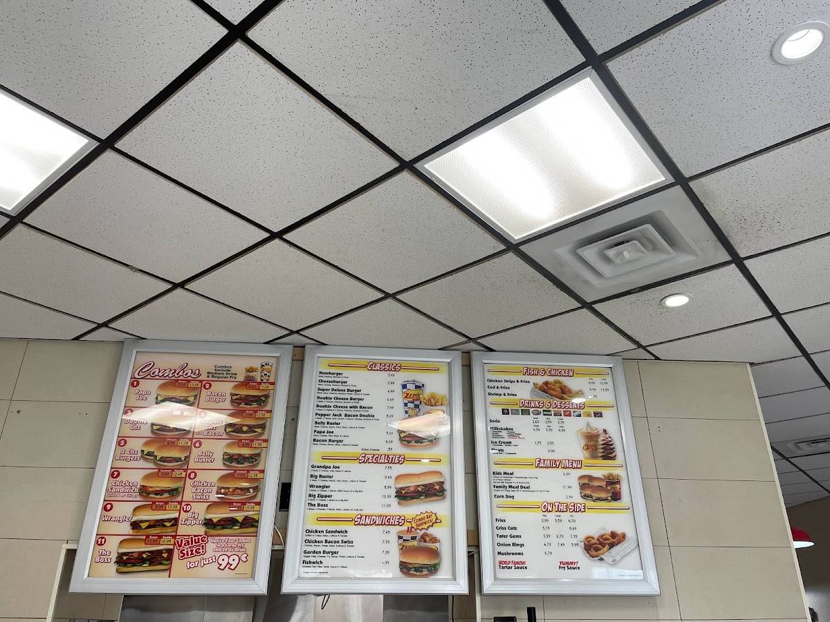 Carta de comida rápida Zip's Drive In, Lewiston, 804 16th Ave