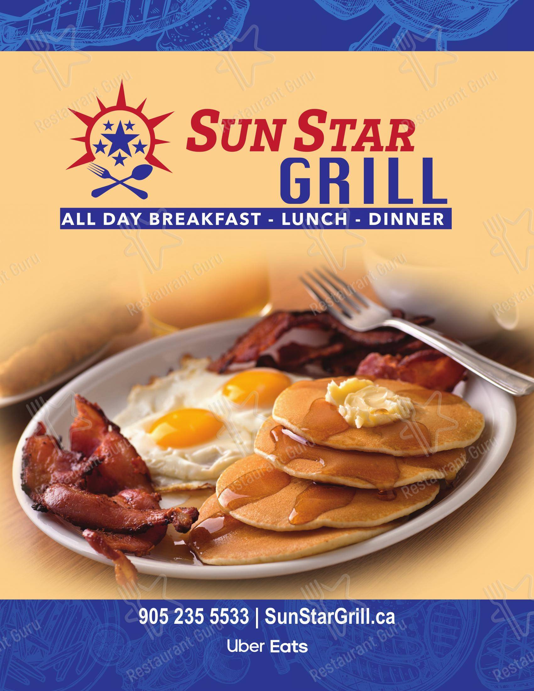 Menu at Sun Star Grill restaurant, East Gwillimbury