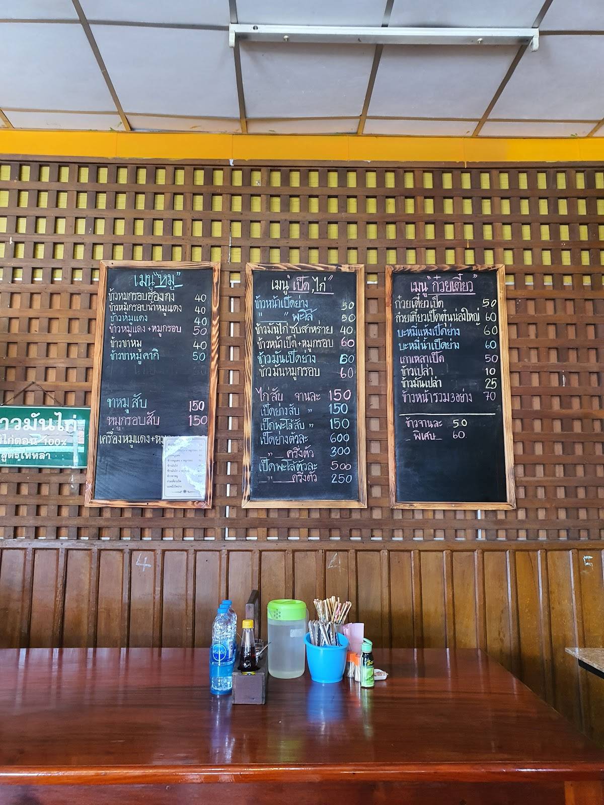 Menu at อากู๋ เหลาเป็ด restaurant, Tha Muang