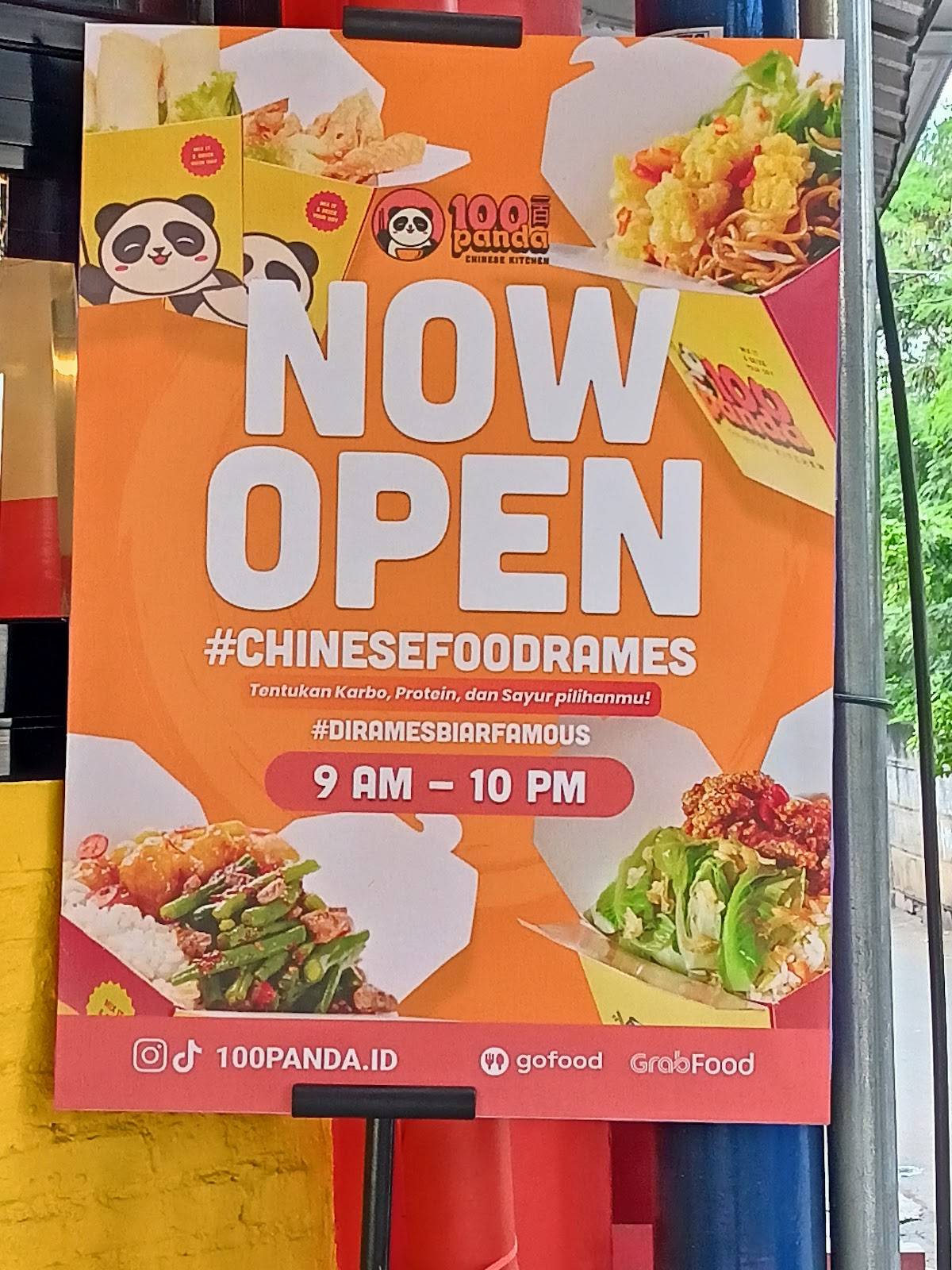 Menu at 100 Panda, Satrio restaurant, South Jakarta