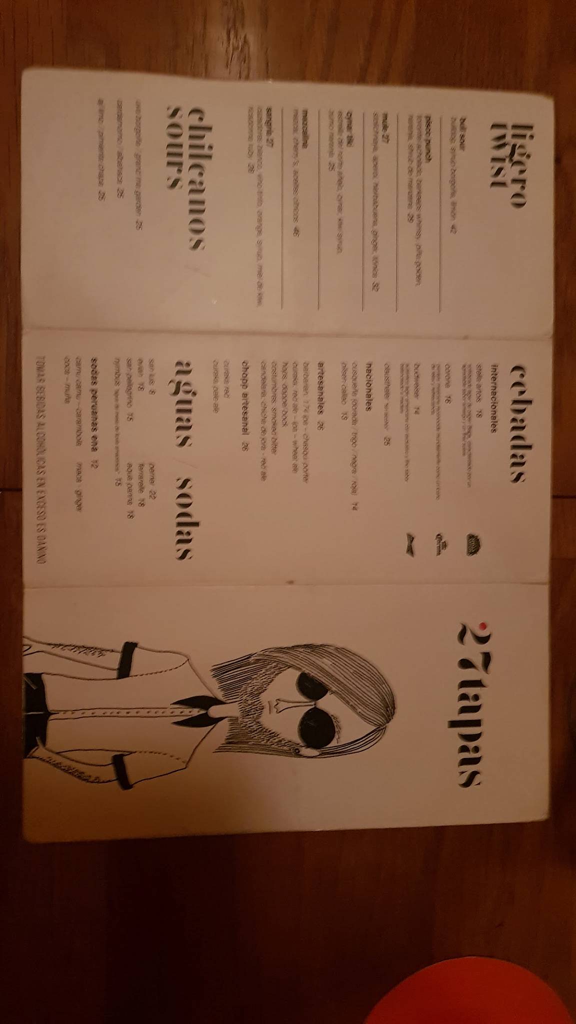 Carta del restaurante 27 Tapas, Miraflores