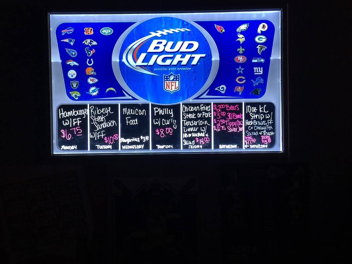 Menu at 3D Bar and Grill, Wilcox