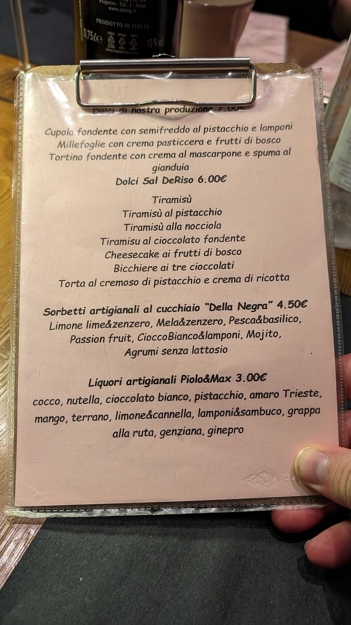 Menu da Pizzeria Trieste | Al civico sei, Trieste