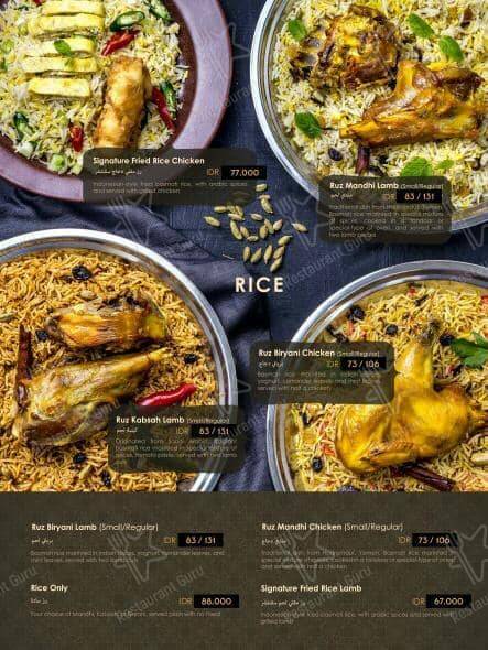 Menu at Al Jazeerah Signature Middle East Restaurant And Cafe Bandung ...