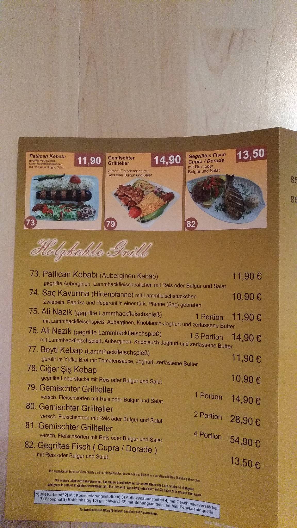 Speisekarte von Altin Sofra pizza, Pforzheim