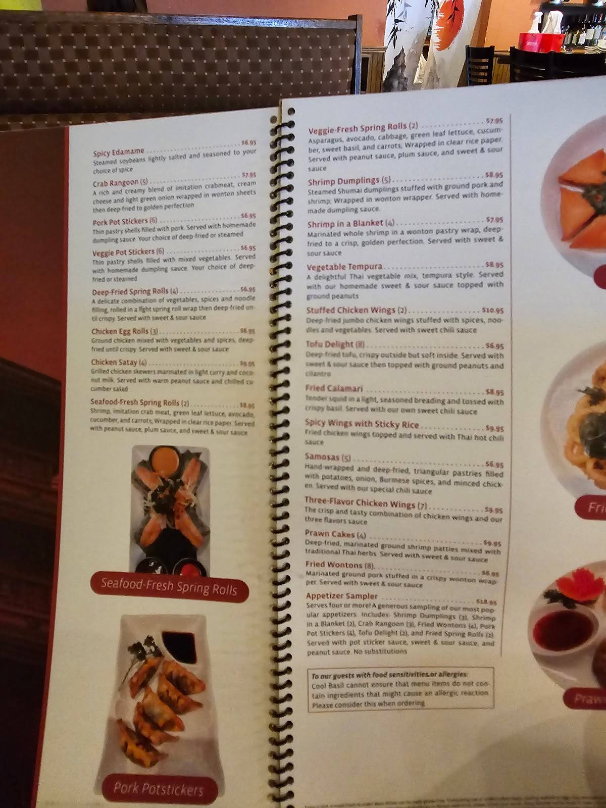 Menu at Cool Basil Altoona restaurant, Altoona