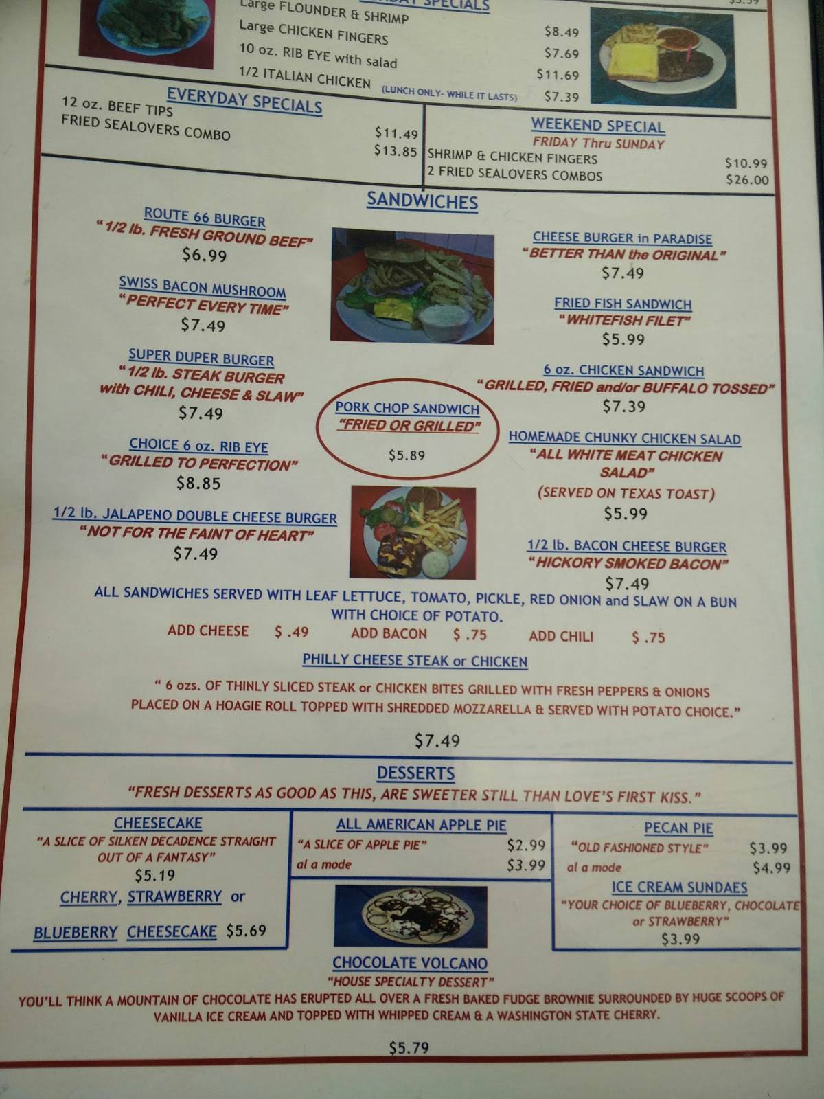 Menu at America's Roadhouse Express restaurant, Asheboro