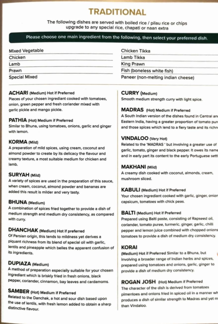 Menu at Anaz restaurant, Darwen, 110