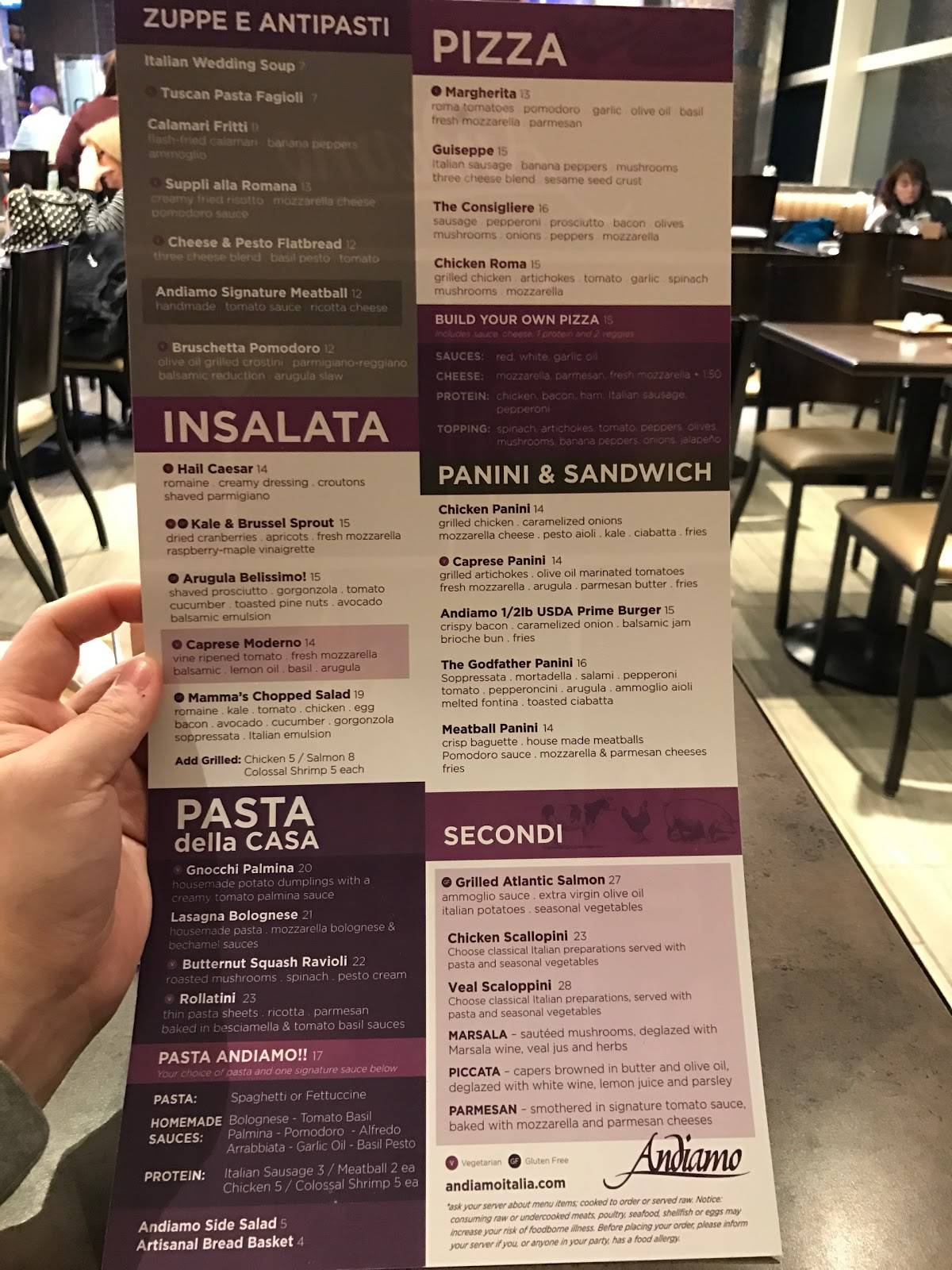 Menu at Andiamo pub & bar, Romulus, Detroit Metropolitan Wayne County ...