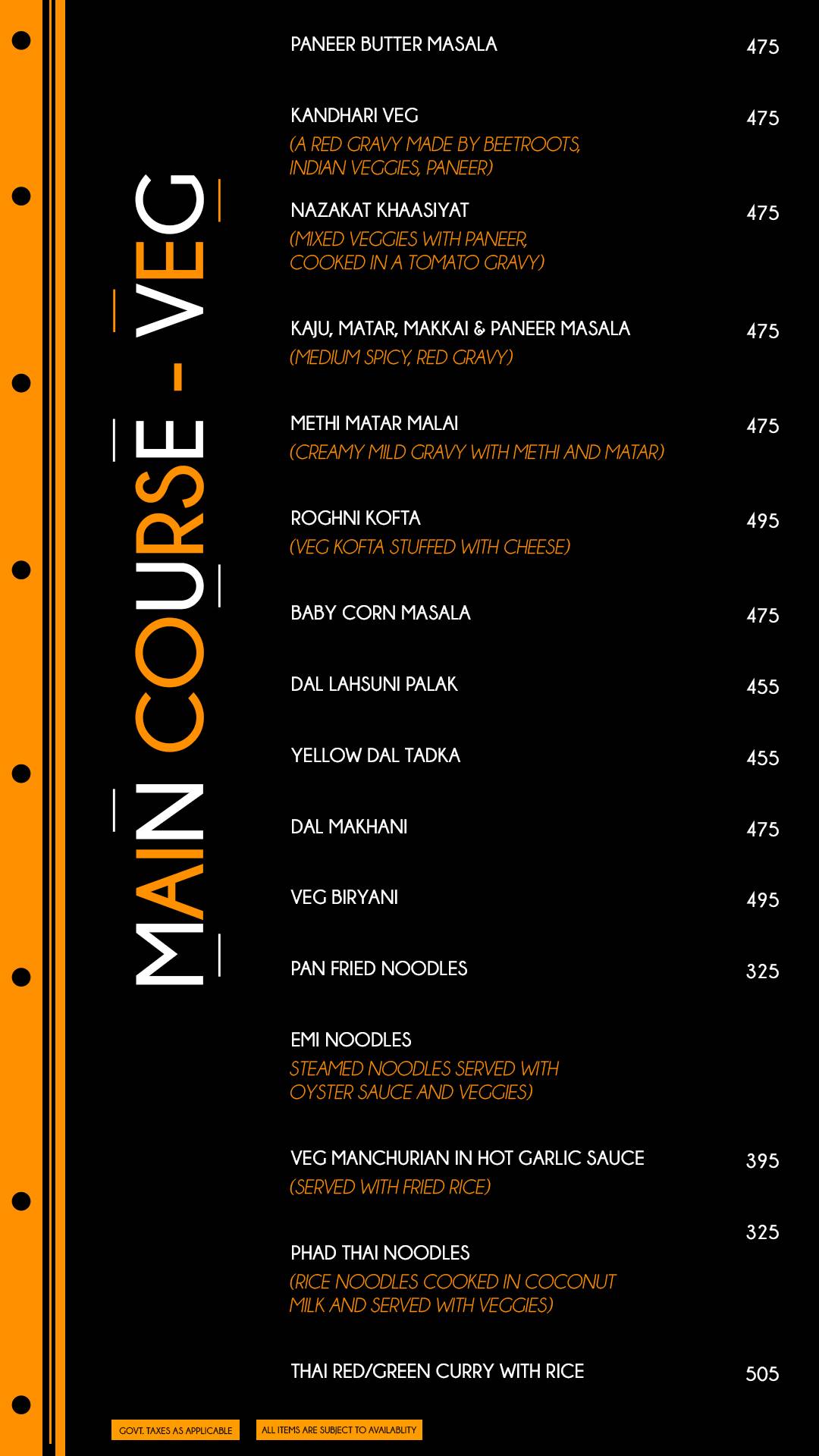 Menu at Andromeda Rooftop & Lounge Bar, Pune
