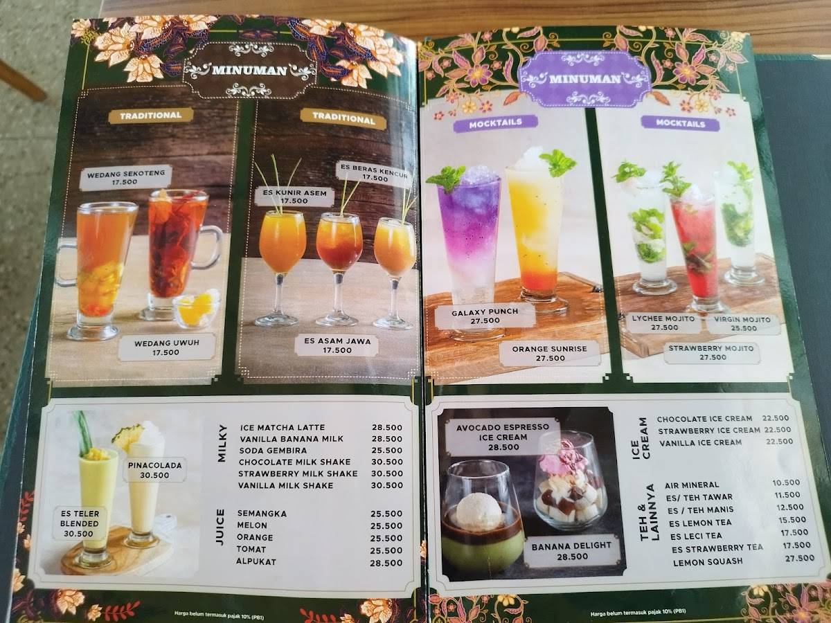 Menu at Aroem Restaurant & Ballroom, Semarang