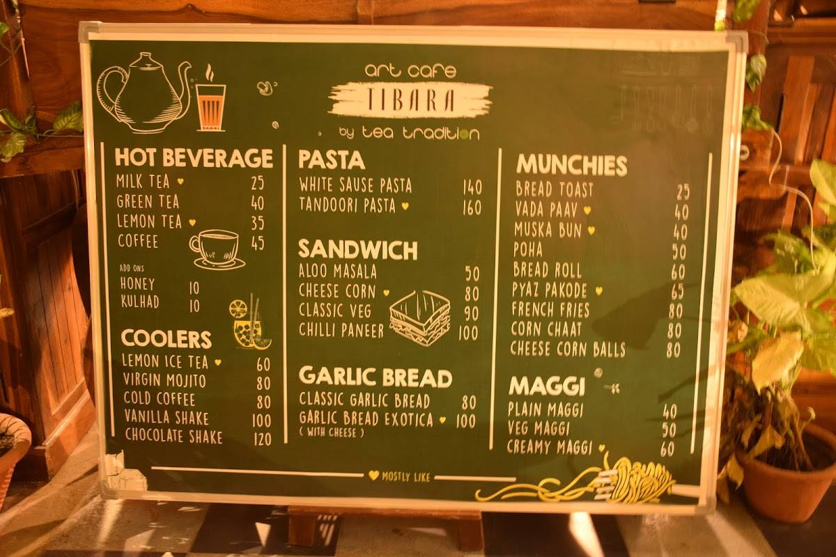 Menu at Art cafe Tibara by Tea Tradition, Jaipur, SB-1