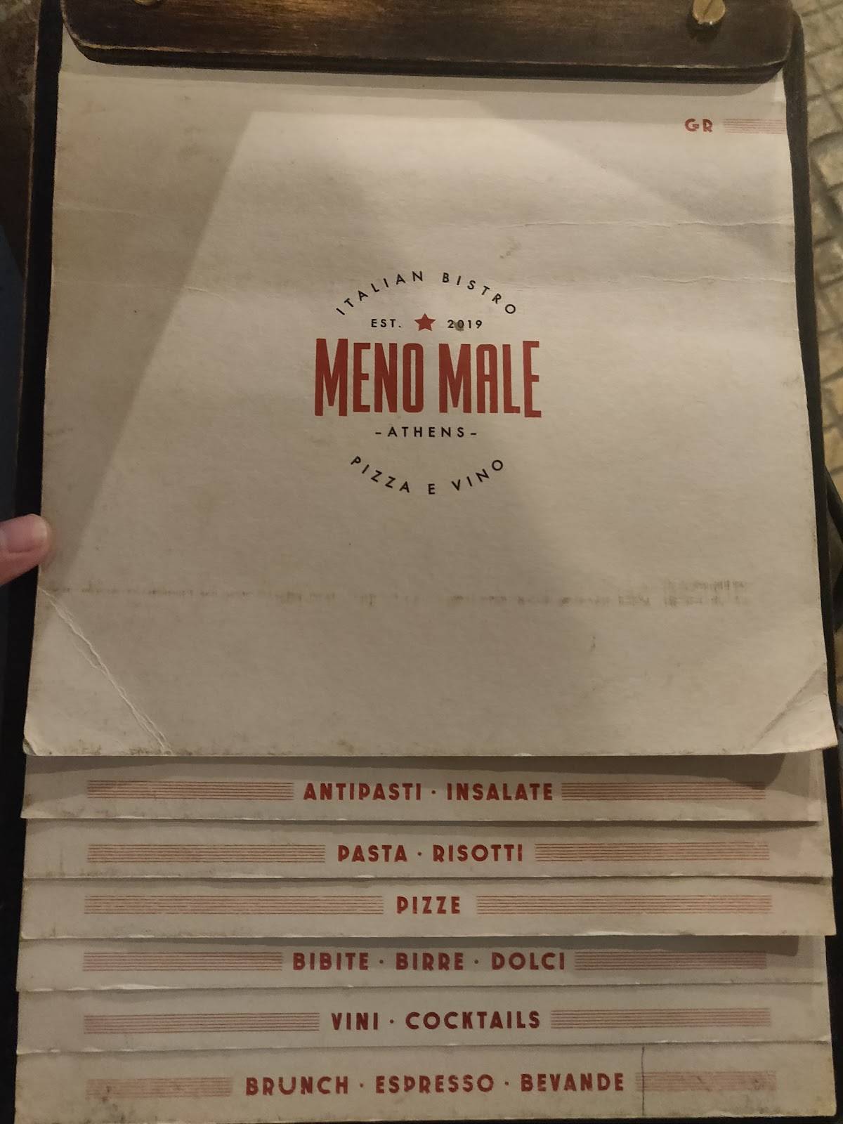 Menu at Meno Male, Athens
