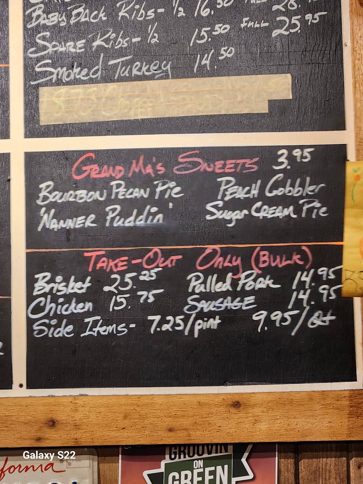 Menu at Rusted Silo Southern BBQ & Brew House, Lizton