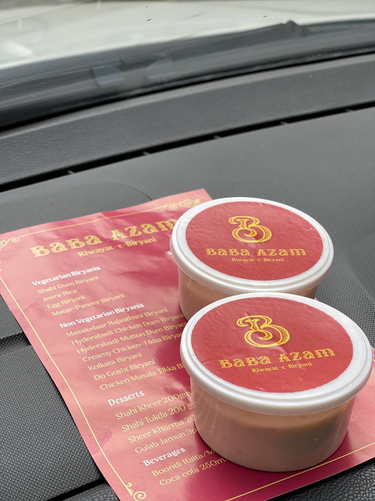Menu at Baba Azam Biryani, Jaipur