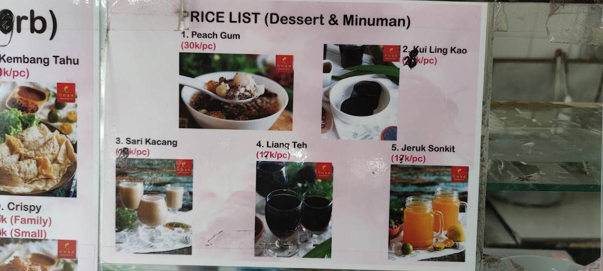 Menu at Bakso Ikan Asli 'Alie' restaurant, North Jakarta, Jl. Agung ...