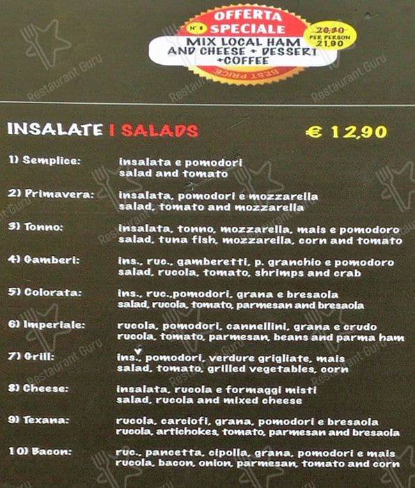 Menu at Baldassarre pub & bar, Milan, Via Ruggero Boscovich