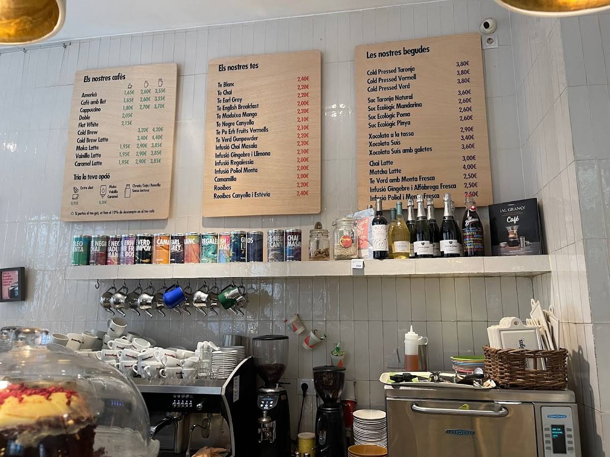 Menu at Buenas Migas restaurant, Barcelona, C/ de Mallorca