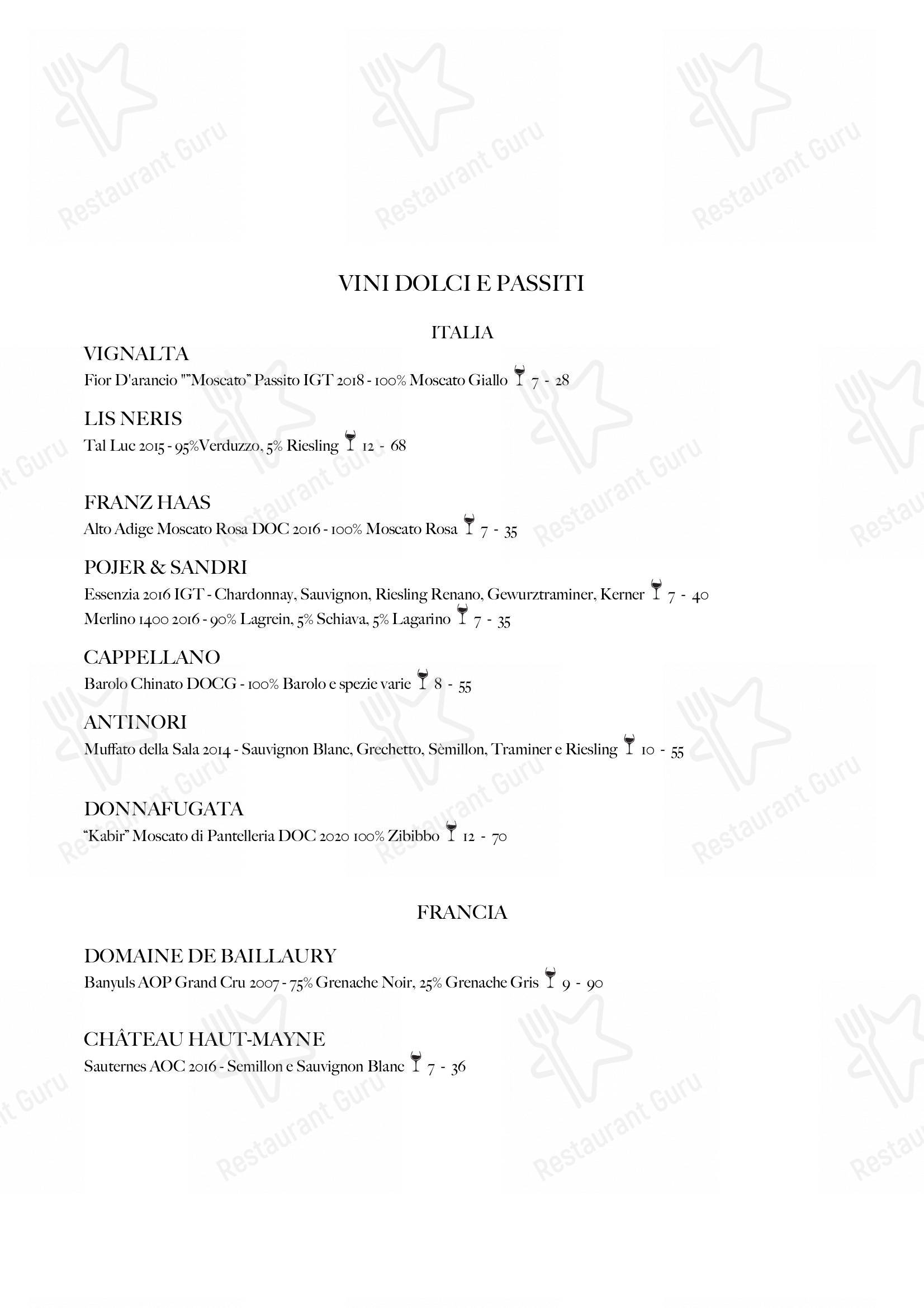 Menu da Belle Parti ristorante, Padova