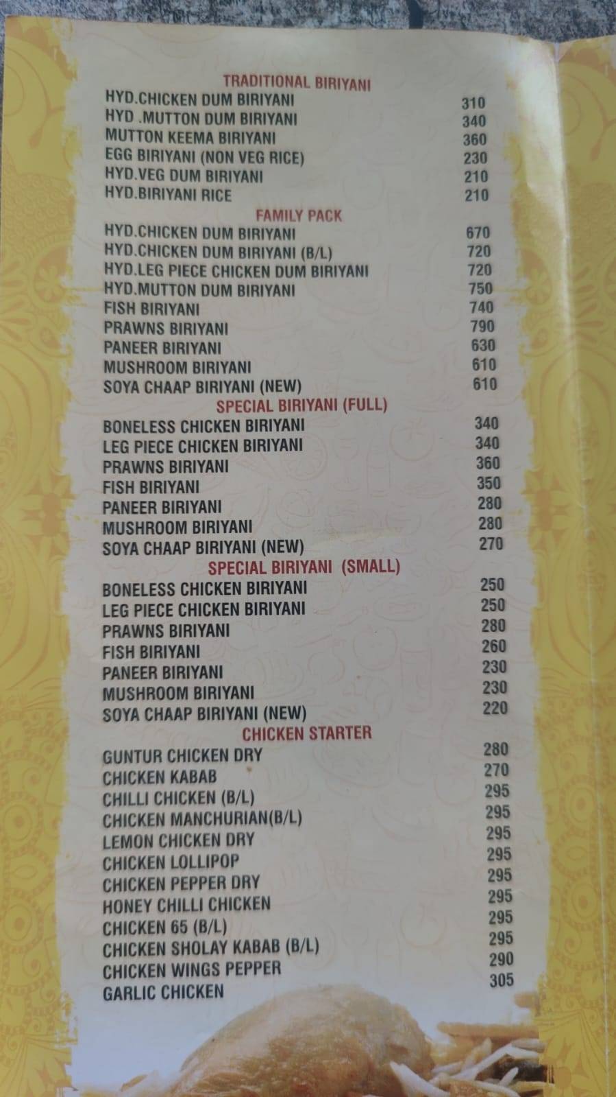 Menu at Biryani Zone, Kadugodi, Hyderabadi Dum Biryani Restaurant ...