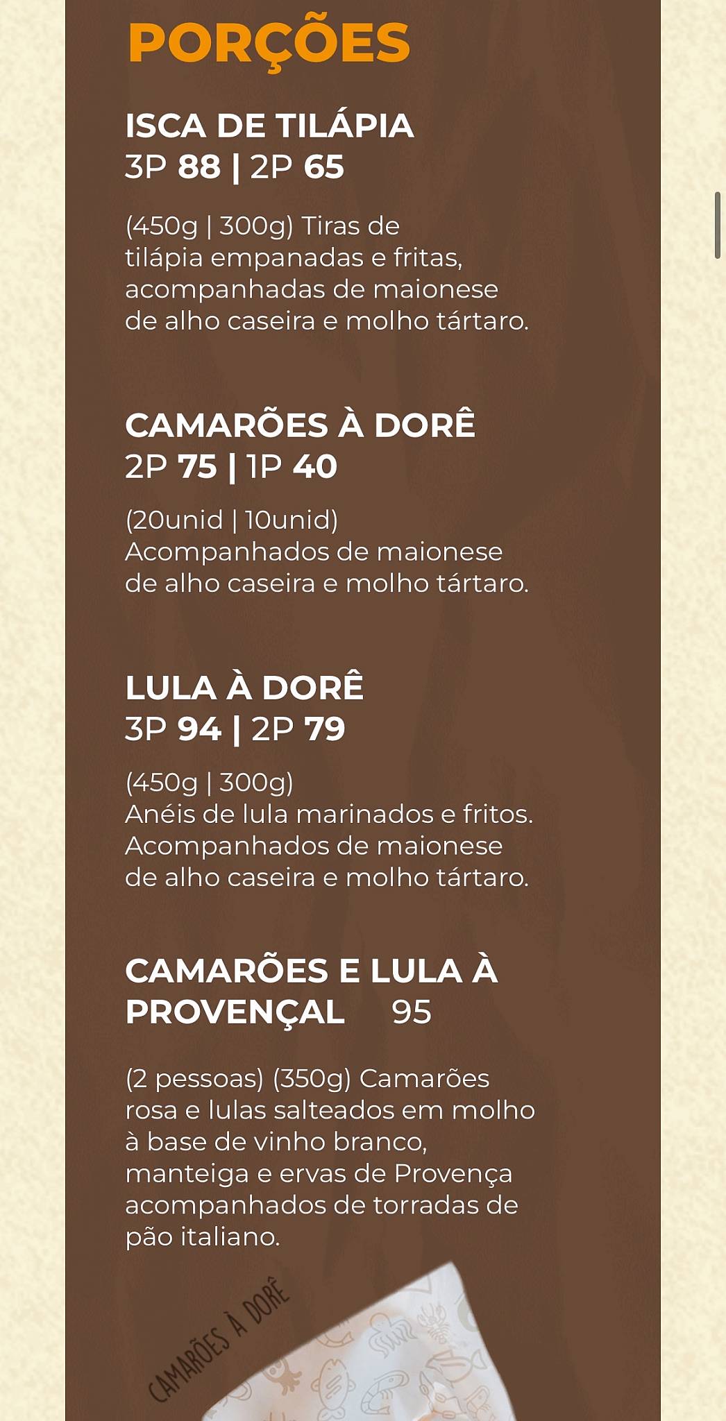 Menu em Restaurante Jangada Riviera, Bertioga