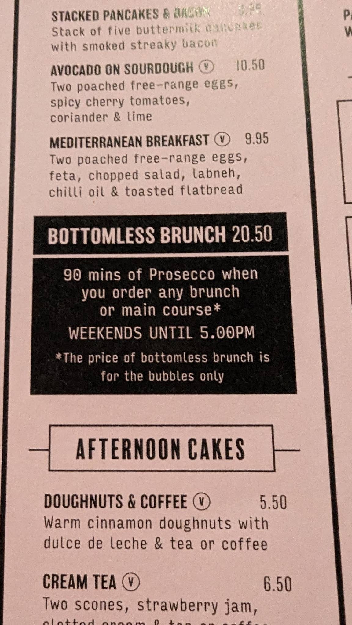 Menu at Bill's Farnham Restaurant, Farnham