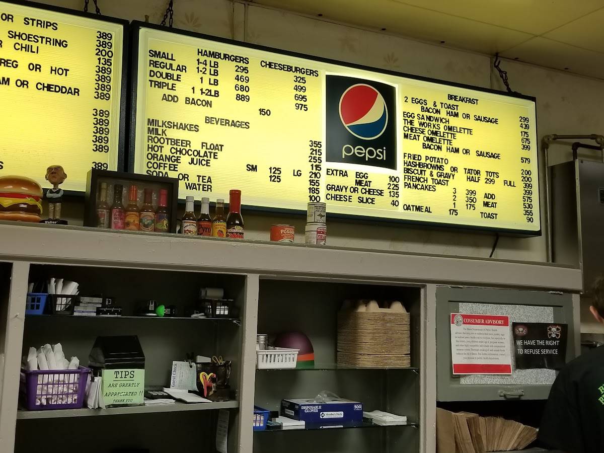 Menu at Bill's Toasty Shop restaurant, Taylorville