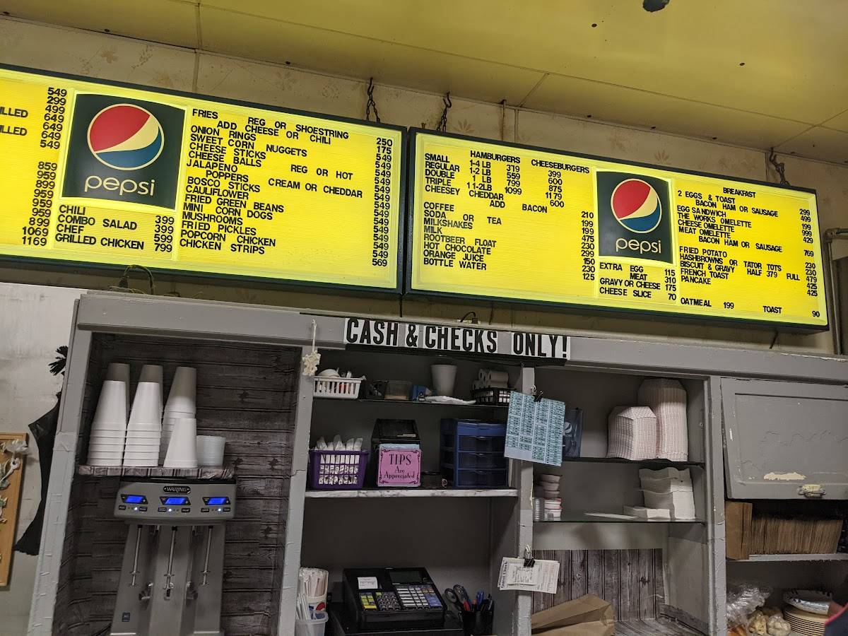 Menu at Bill's Toasty Shop restaurant, Taylorville