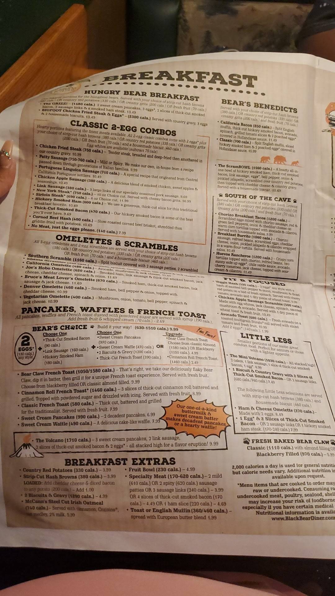 Menu at Black Bear Diner restaurant, Katy, Katy Fwy #900