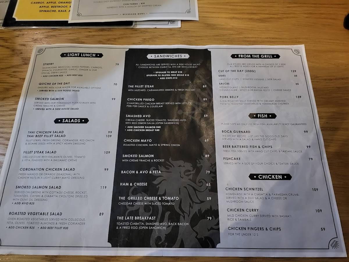 Menu at Bocadillos Restaurant & Bakery, Port Elizabeth, 42 6th Ave