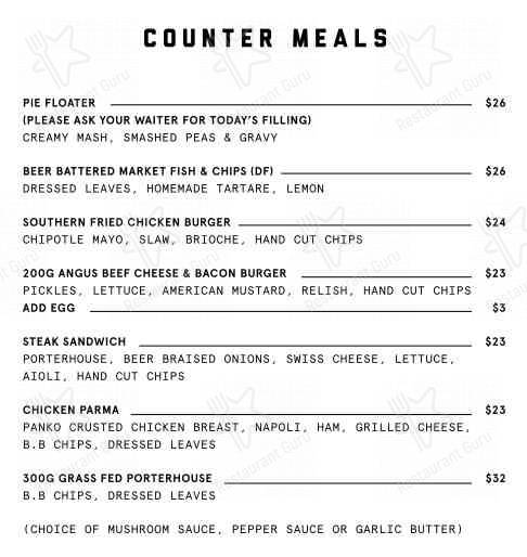 Menu at Bridge Hotel Werribee restaurant, Werribee