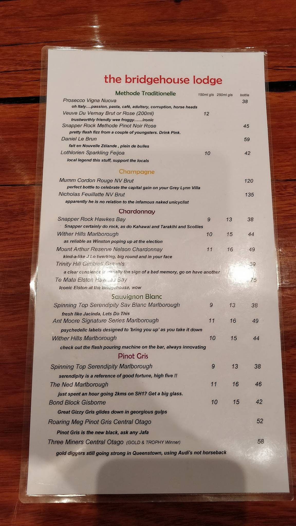 Menu at Bridge House Lodge Bar & Restaurant, Warkworth