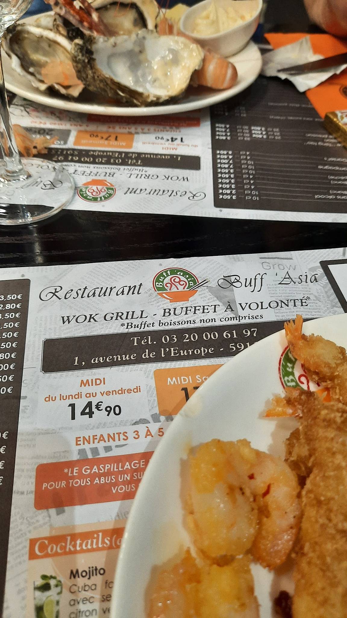 Menu au Buff 'Asia restaurant, Leers