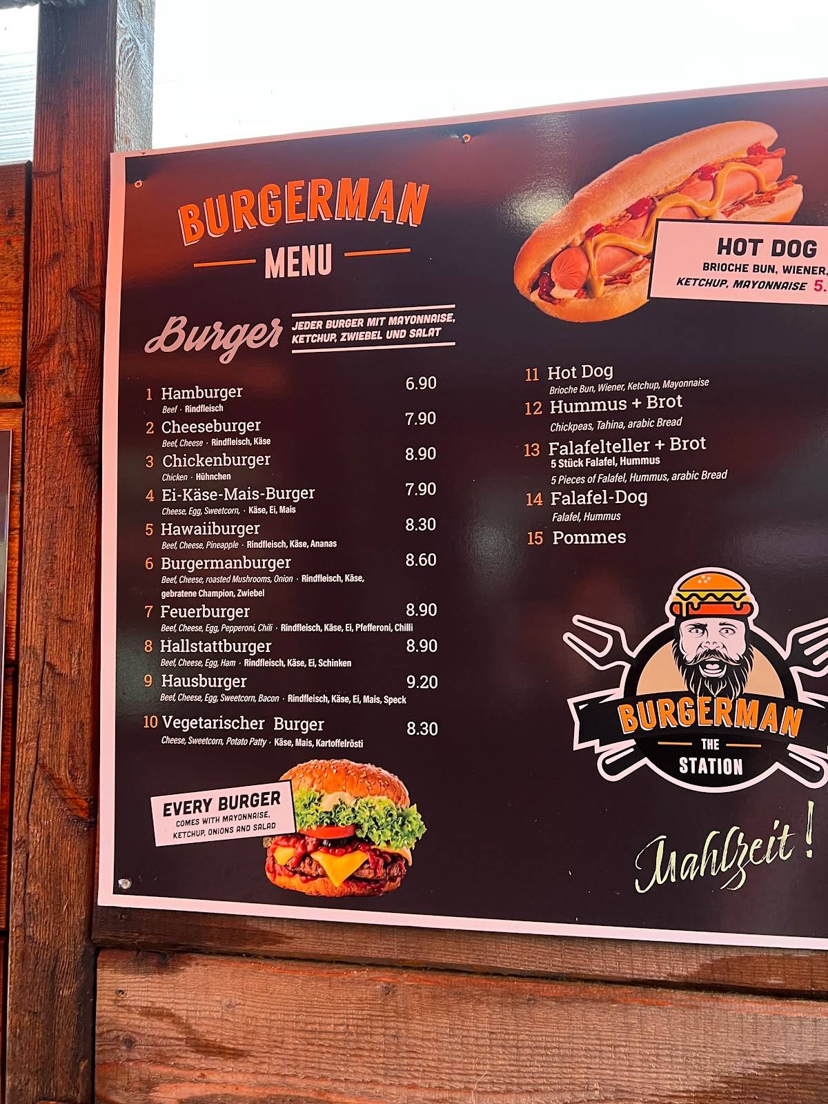 Speisekarte von Burgerman The Station restaurant, Hallstatt