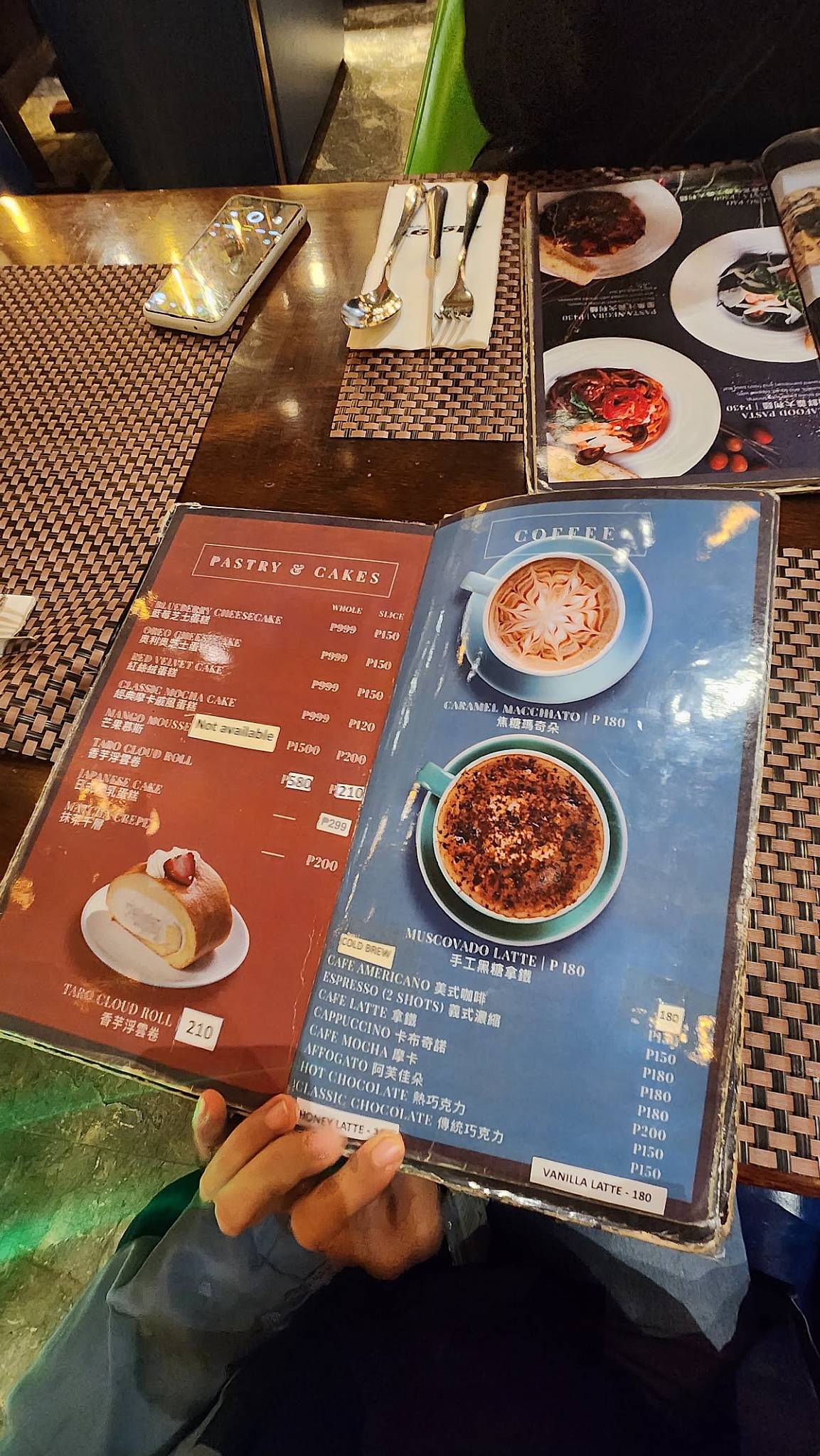 Menu at 1919 Grand Cafe, Manila