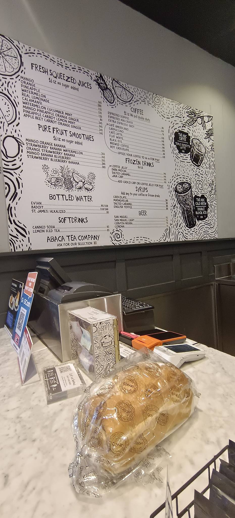 Menu at Abaca Baking Company cafe, Cebu City, The Terraces