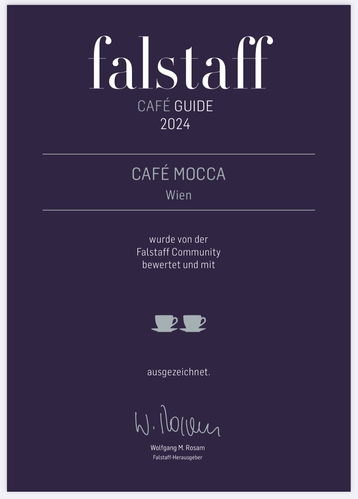 Speisekarte von Café-Bar Mocca, Wien, Gersthofer Straße 2a S-Bahn Gesrthof