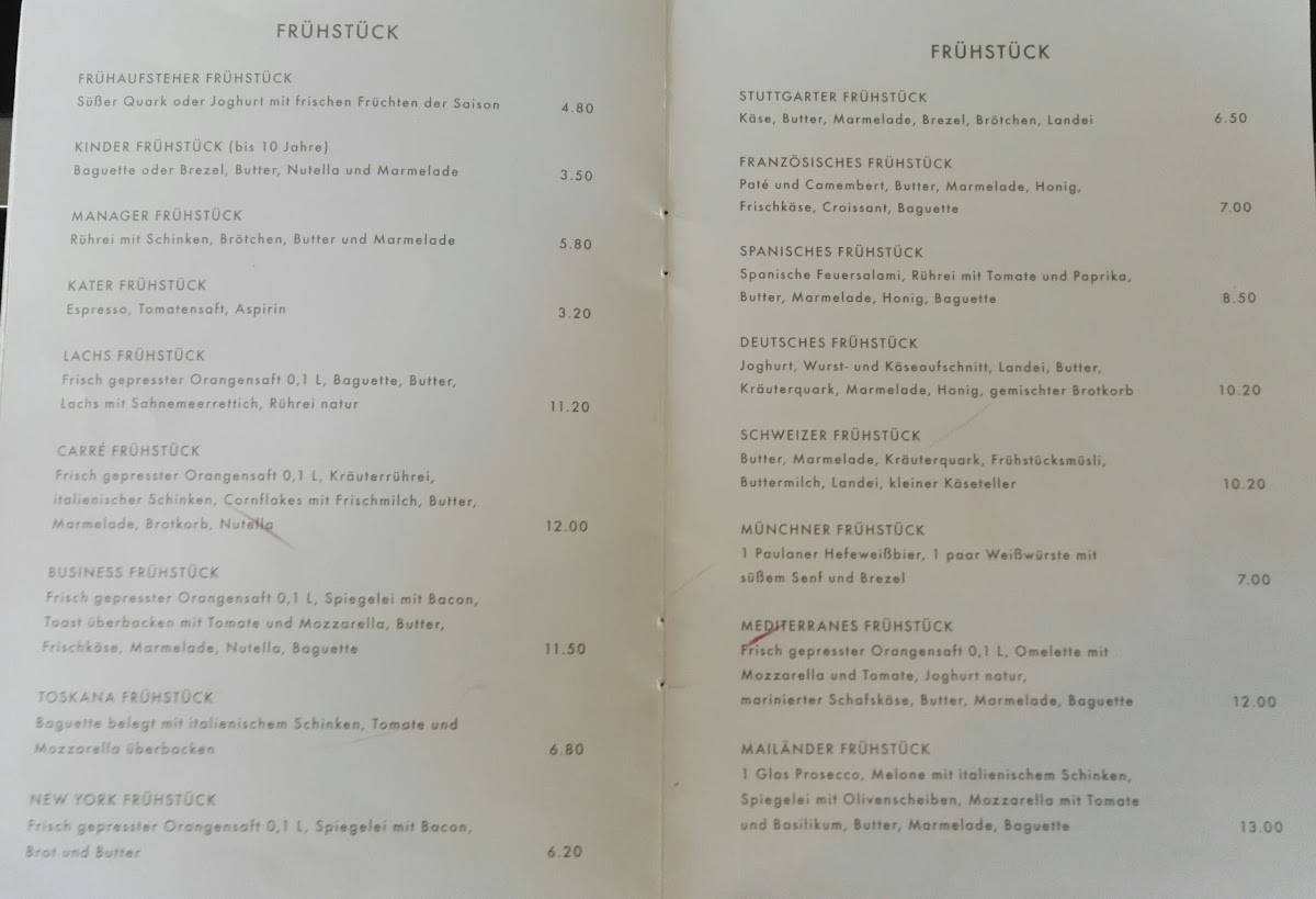 Speisekarte von Cafe Carré, Leonberg