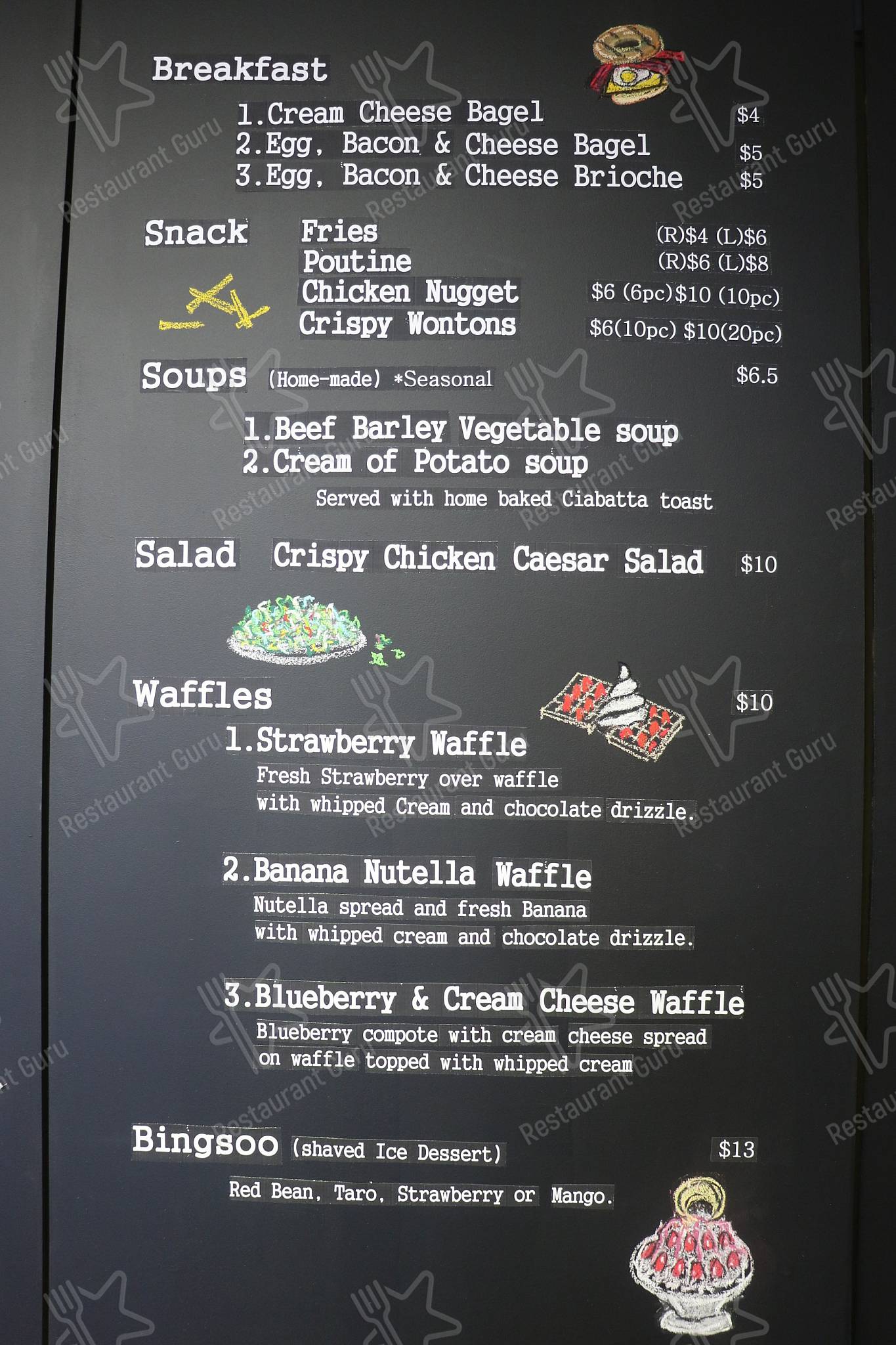 Menu at Felice Cafe, Nanaimo, Wingrove St