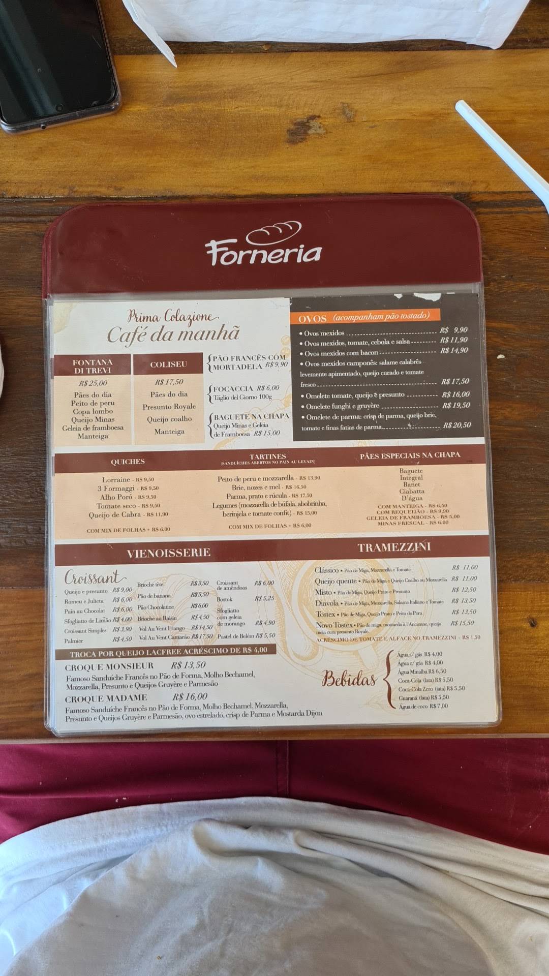 Menu em Forneria café, Aracaju, Av. Melício Machado