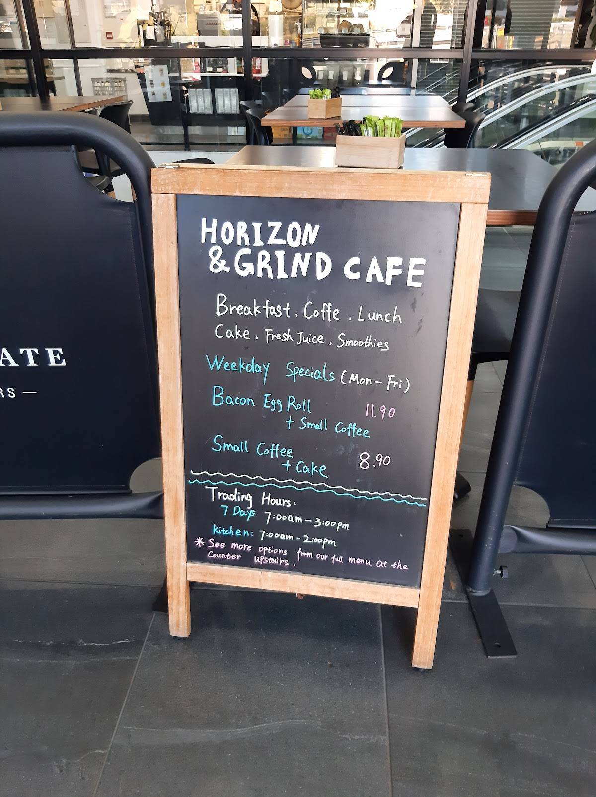Carta de Horizon & Grind Cafe Indooroopilly, Taringa