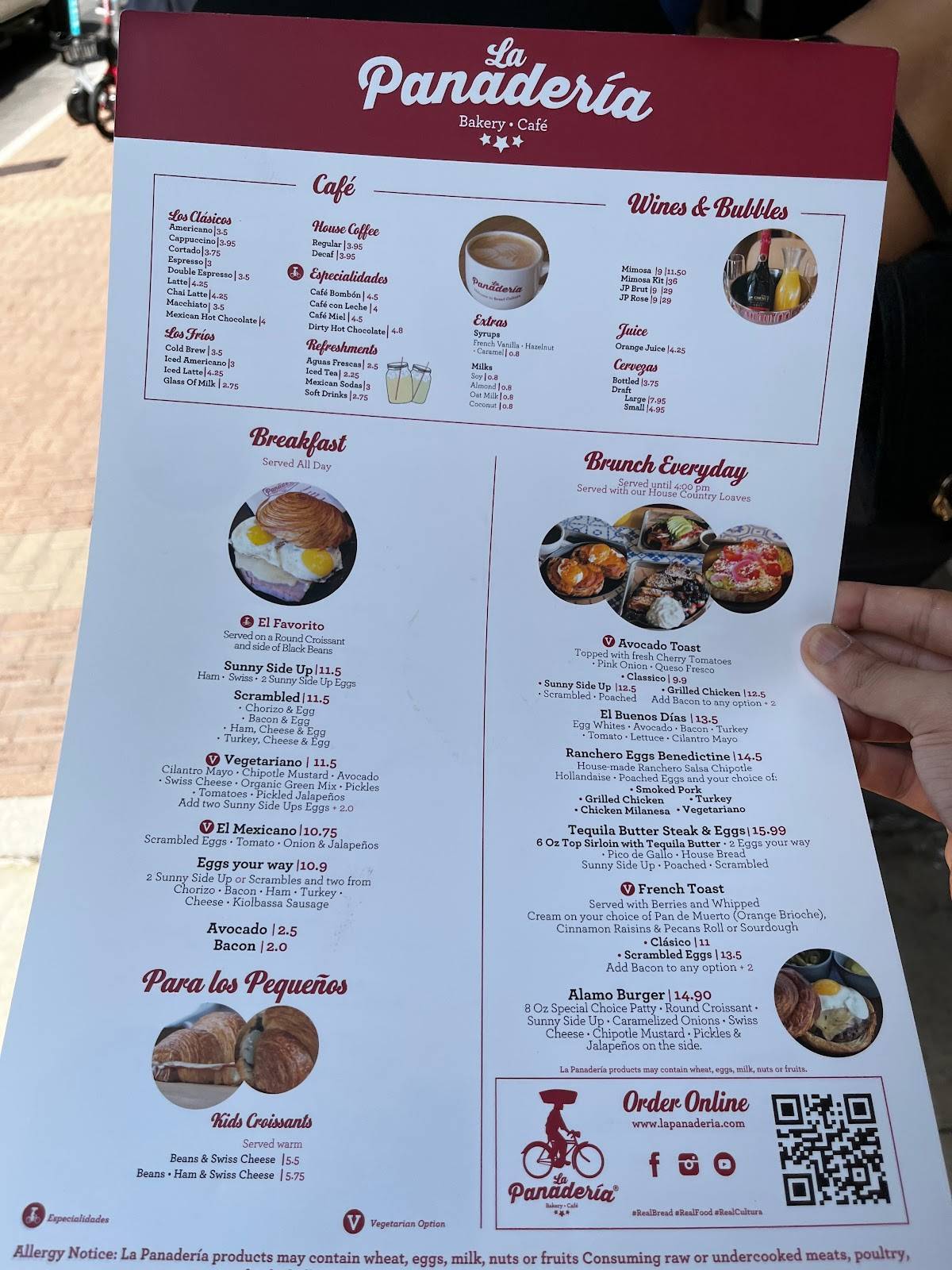 Menu at La Panadería Bakery Café, San Antonio, 301 E Houston St