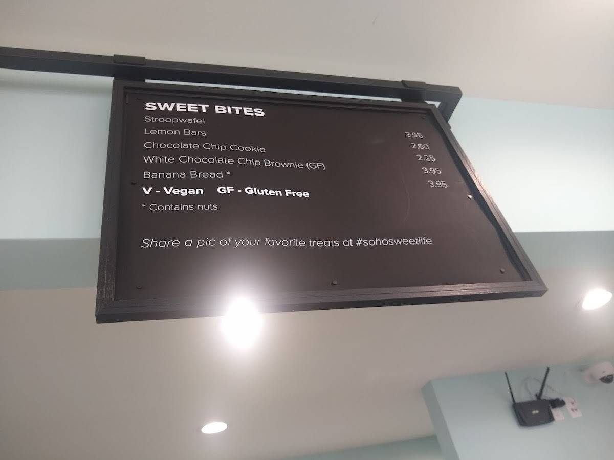 Menu at SoHo Sweets Creamery & Cafe, South Holland