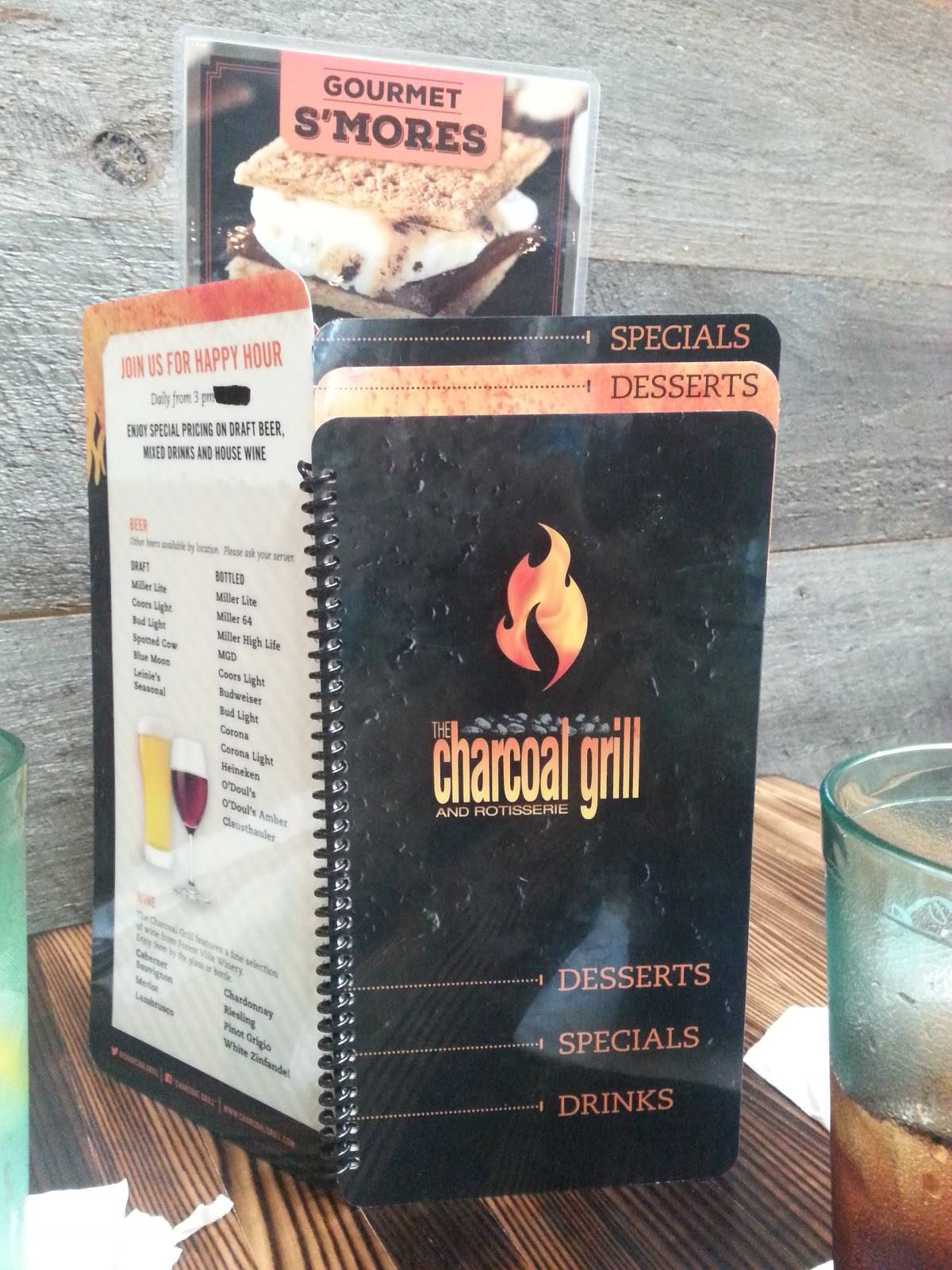 Menu at Charcoal Grill restaurant, Oak Creek, 111 W Ryan Rd