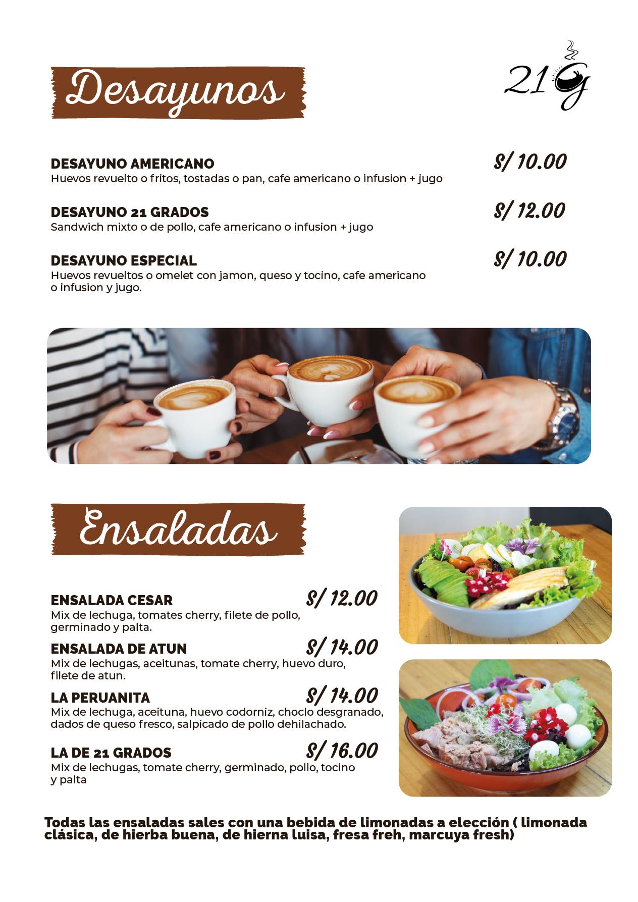 Carta de 21 grados cafeteria, Carmen de la Legua Reynoso
