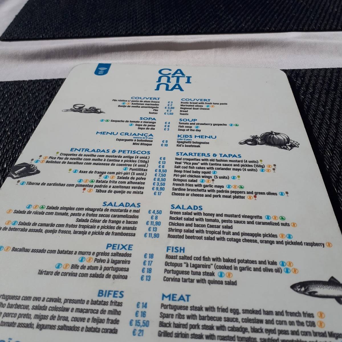 Carta del restaurante Can the Can Lisboa, Lisboa, Praça do Comércio 82 83