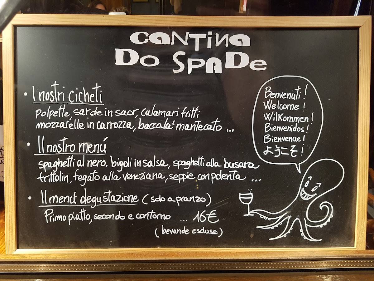 Menu at Cantina Do Spade pub & bar, Venice